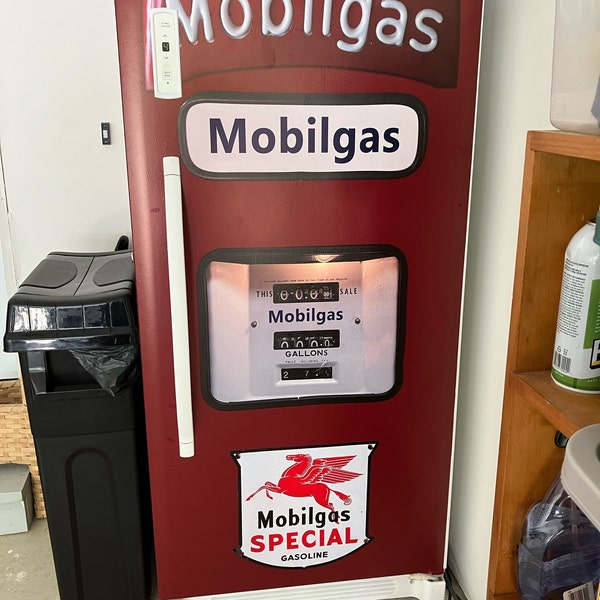 Old Fuel Pump Refrigerator Wrap/ Retro Gas Pump Fridge Wrap ...