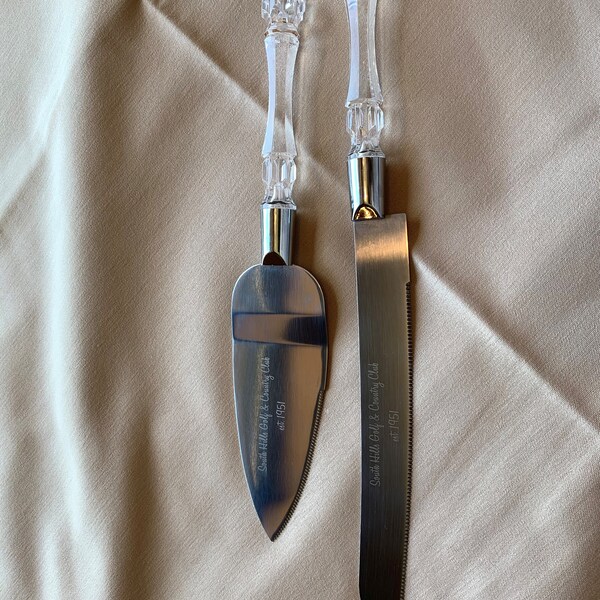 Cake Cutter Wedding Engraved Cake Server Knife Set Custom Cake Cutting ...