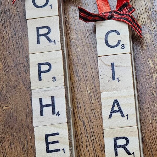 Personalized Scrabble Letter Name Ornaments, Christmas 2024, Timeless ...