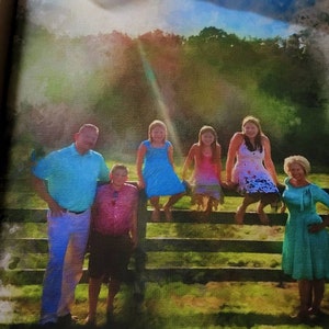 Family Portrait Portrait From Photo Rough Sketch Rustic - Etsy