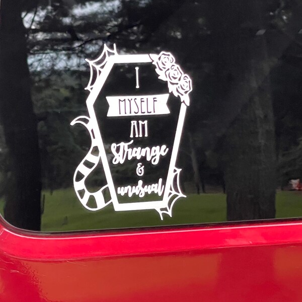 Strange and Unusual Beetlejuice Theme Vinyl Decal (white) - Etsy
