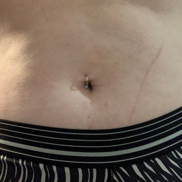 Tiny Fake Belly Button Ring With Opal - Clip on Belly Ring Hoop ...