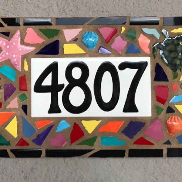 Custom Mosaic Ceramic Tile House Numbers. Custom Made to Order. Can Say ...