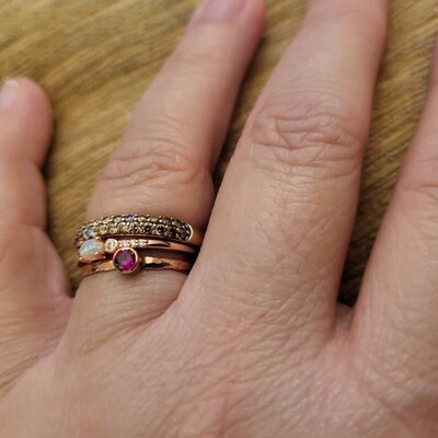 Copper Ruby Ring Classic Size Stackable Rings Ruby - Etsy