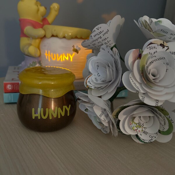 Honey Pot, Resin, Hunny Pot, Brown Base, Gold Lid, Pooh - Etsy