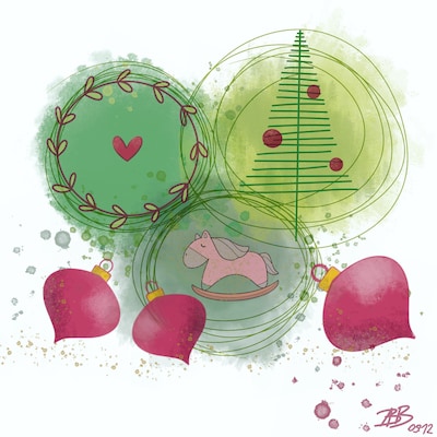 100 Christmas Procreate Stamps, Christmas Ornaments Doodle, Christmas ...