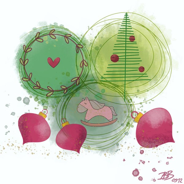100 Christmas Procreate Stamps, Christmas Ornaments Doodle, Christmas ...