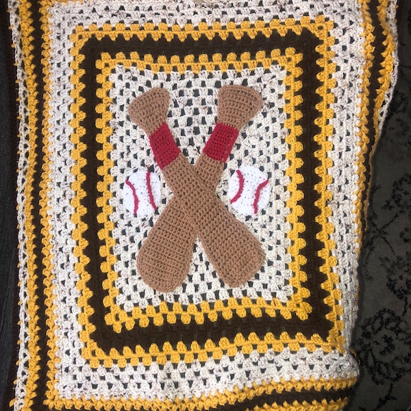 CROCHET PATTERN - Baseball Granny Square Blanket - PATTERN - Etsy