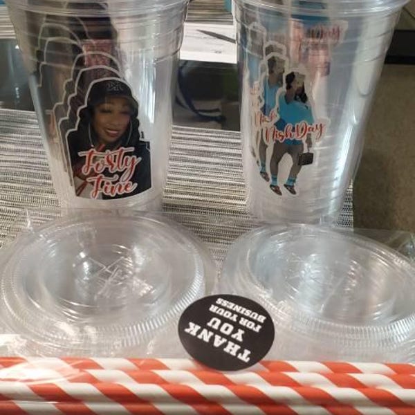 Custom Photo Birthday Cups – Personalized Party Disposable Cups - Etsy