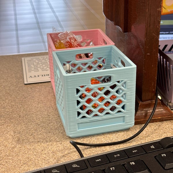 Milk Crate Desk Organizer | 3d Printed | Cute Organization | Stackable ...