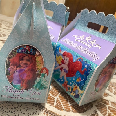 Princess Ariel Little Mermaid Birthday Personalized Gable Favor Goody ...