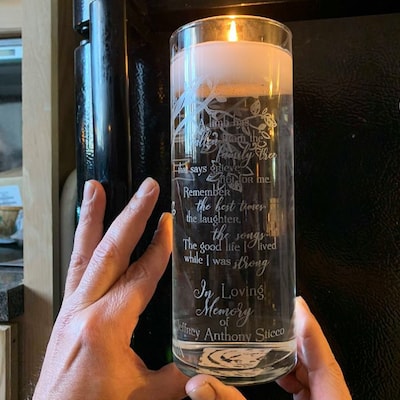 Personalized Memorial Vase in Loving Memory Vase floating - Etsy