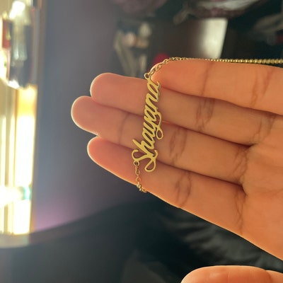 Lexi Name Necklace, Custom Initial Necklace, Personalized Nameplate ...