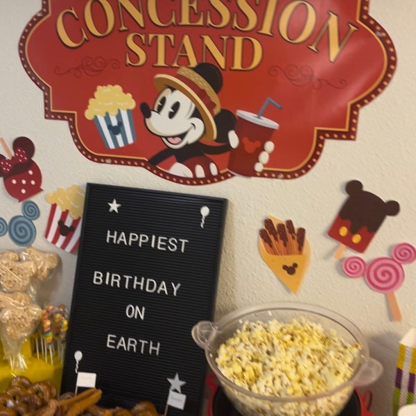 Mickey Concession Stand Sign, Mickey Birthday, Main Street Concessions ...