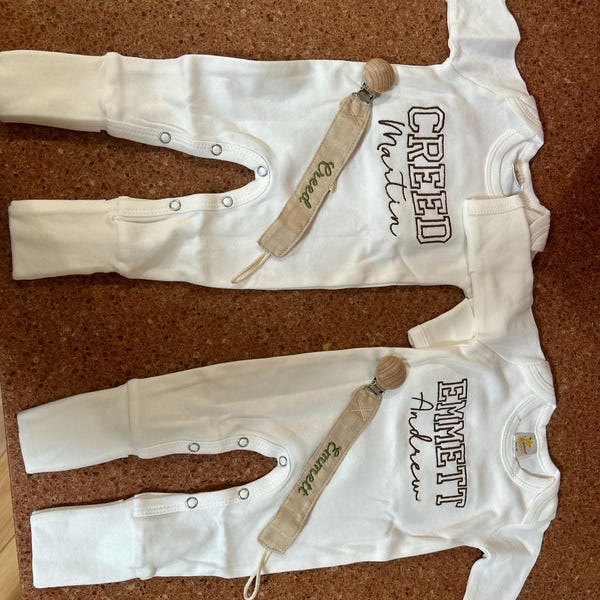 Personalized Pacifier Clip Holder / Embroidered Name / Custom Boho ...