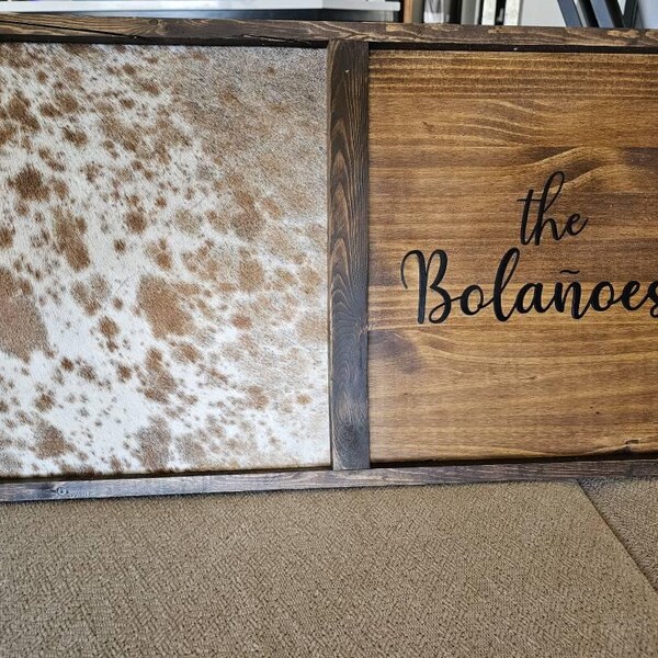 Cowhide Branding Frame, Cowhide Wood Sign, Family Heirloom, Unity ...