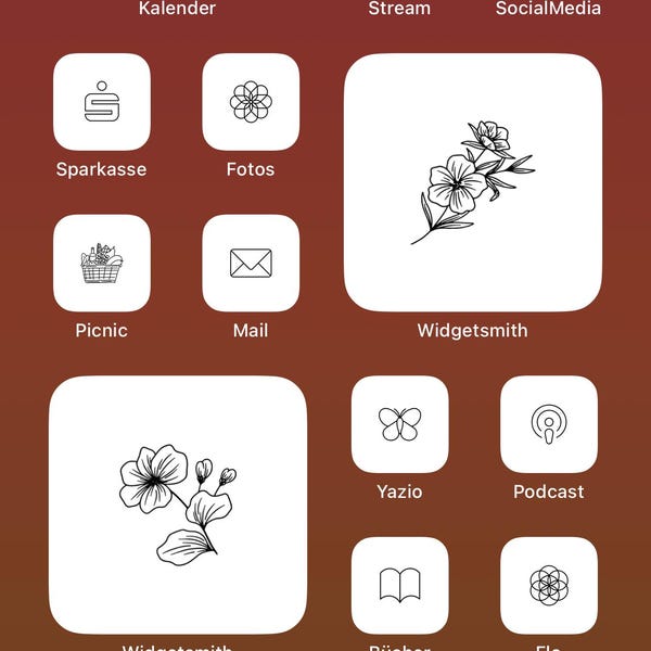 App Icons White Minimal App Icon Pack for iPhone App Icon Bundle for ...