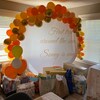 Custom Name Gold Text White Round Backdrop Cover Baby Shower Birthday ...