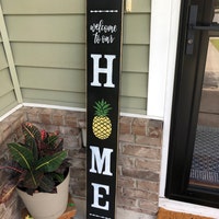 Large Welcome Signs, Welcome to Our Home Signs, Pineapple Decor, Front ...