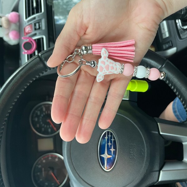 Teacher Bead Keychain, Colorful Teacher Theme Keychain, Teacher ...