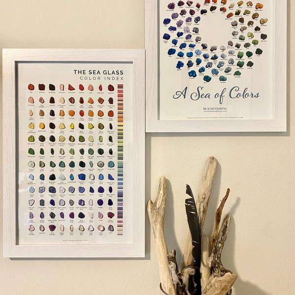 A Sea of Colors Poster - Color Chart of Sea and Beach Glass - Etsy