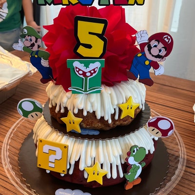 Cake Topper, Personalized Mario Bros Cake Topper, Super Mario Bros ...