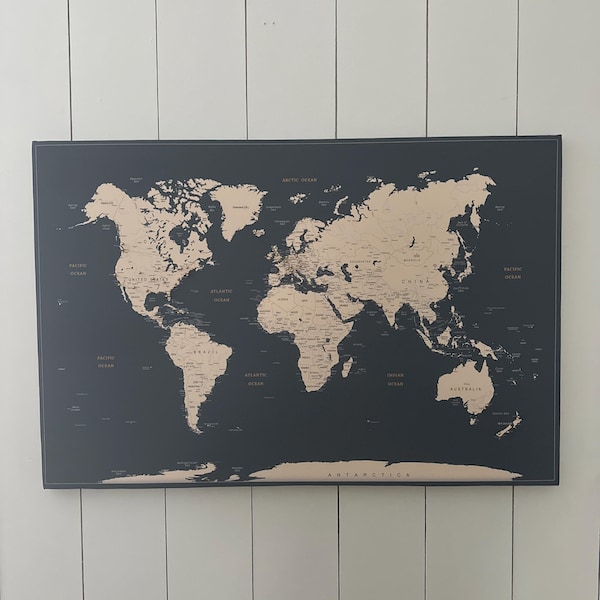 Push Pin World Map, Travel Framed Personalized Map - Etsy