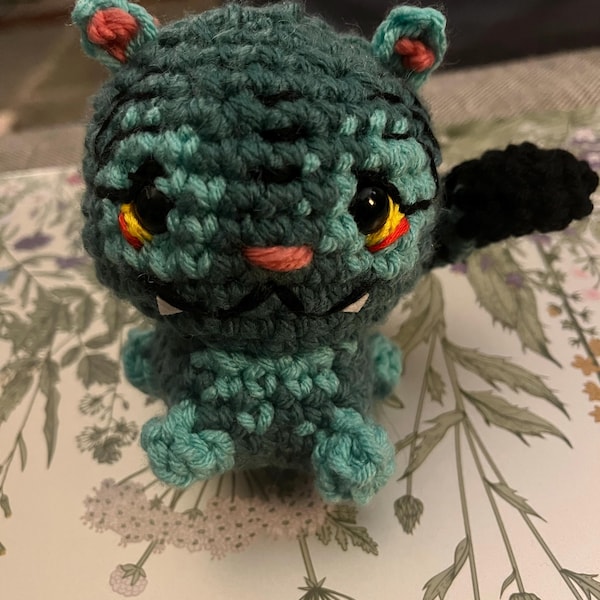 Crochet Pattern for Blue Tiger and Hat-wearing Crow Amigurumi (english ...