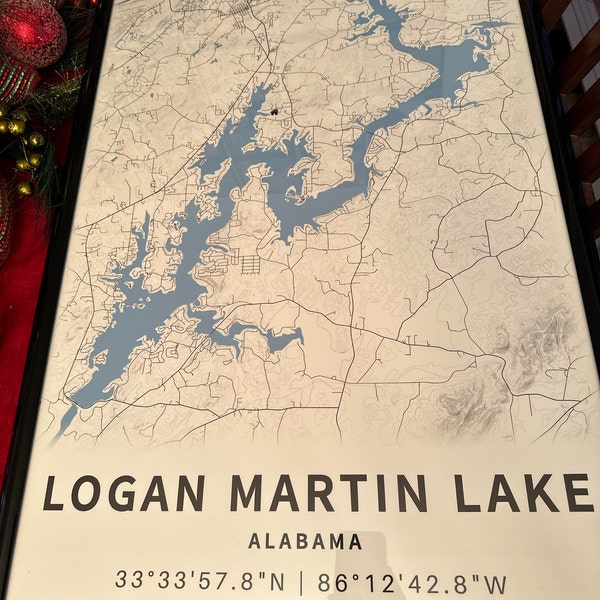 Custom Lake Map Print, Lake House Art - Digital Download \ Lake Poster ...