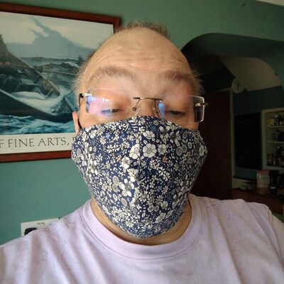 Cotton Face Mask Japanese Cloud Cotton Print Reusable 3 - Etsy UK