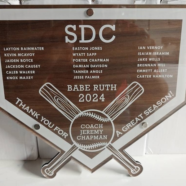 Custom Baseball Homeplate Coach Gift Wood and Acrylic Plaque, A Good ...