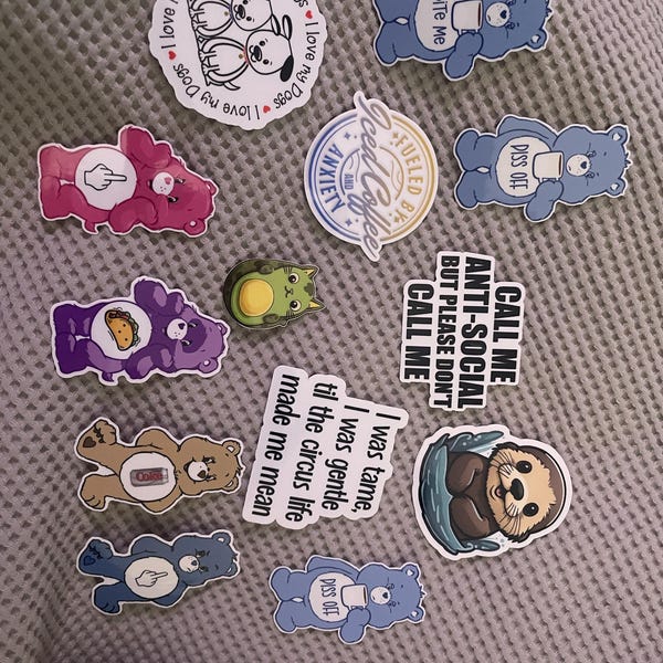 Glass of Wine Sticker Colorful Waterproof Glossy Vinyl Sticker Cute ...