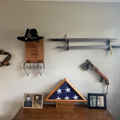 Personalized Display for Stetson. Cavalry Hat and Spurs Plaque. Cowboy ...