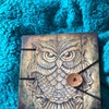 Handmade Hard Cover Owl Journal Big Owls, Rope Closure Antique Style ...