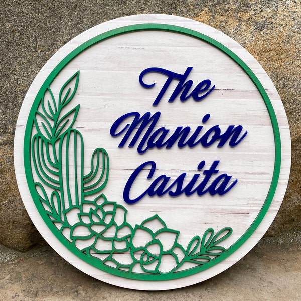 Cactus Laser Cut File SVG, Cactus Frame Laser File, Round Cactus Sign ...