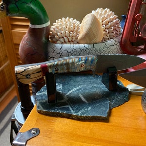 Pocket Knife Display Stand Gloss Thick Slice Brown Agate Stone Slab ...