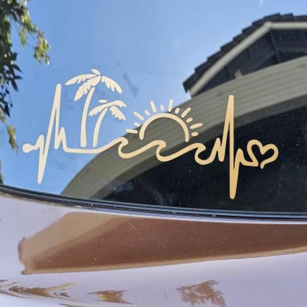 Palm Trees and Beach Decal | Beach Decal | Sand Decal | Beach and Sand ...