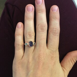 Black LAVA and Solid Gold Ring Icelandic Basalt Ring - Etsy Canada