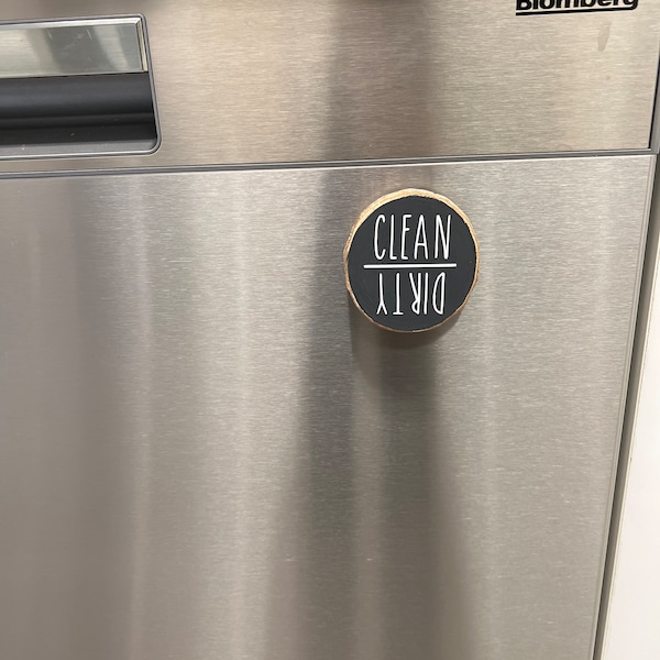 Dirty Clean Magnet, Clean Dirty Dishwasher Magnet, Wood Slice Clean ...