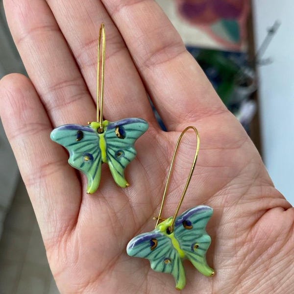 Drippy Blue and Black Ceramic Fruit Bowl, Shellieartist, Kitchen Decor ...