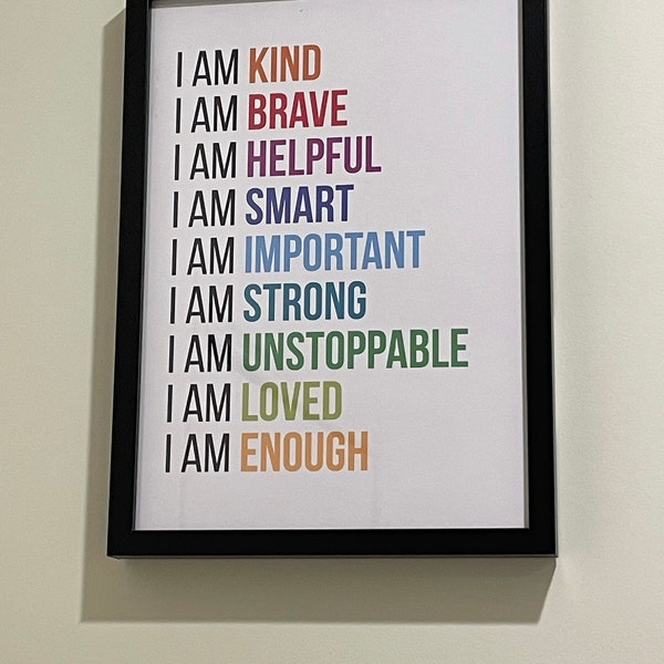 Positive Affirmations for Kids, Classroom Art, Motivational Poster ...