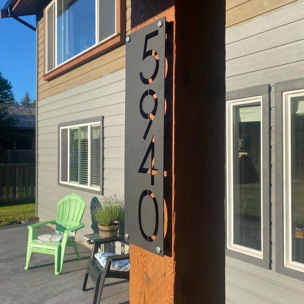 Custom House Number Sign- Vertical Address Sign - Personalized Gift ...