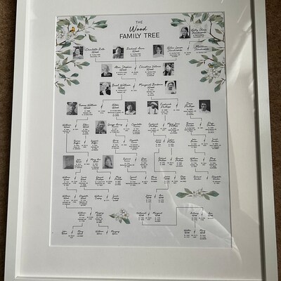 Reverse Family Tree Large Framed Illustration 5 Generations - Etsy