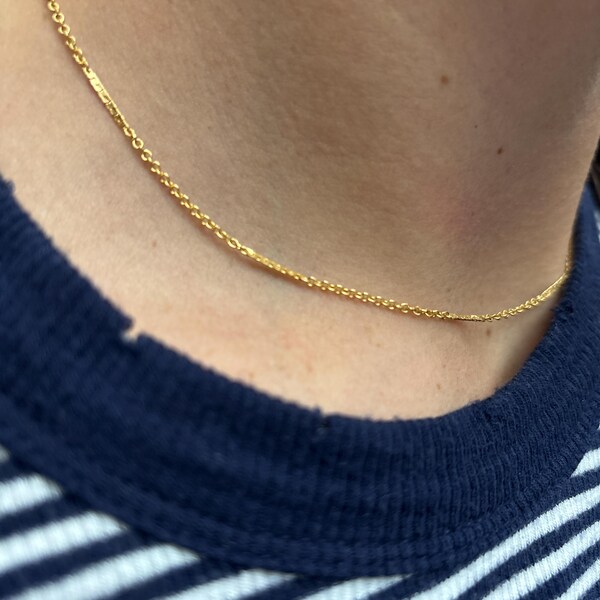 Ultra Dainty Chain Necklace Gold Filled Simple Layering Necklace ...
