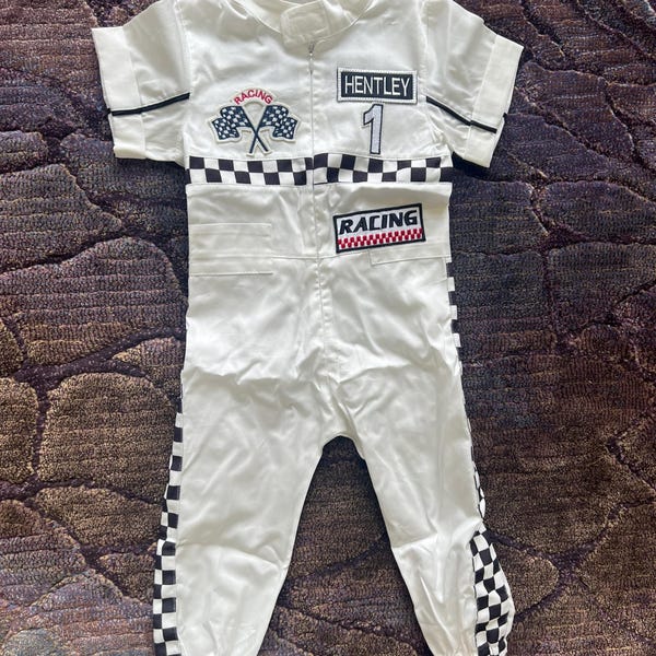 Personalized Baby White Racer Shorts-long Jumpsuit*two Fast Racer ...