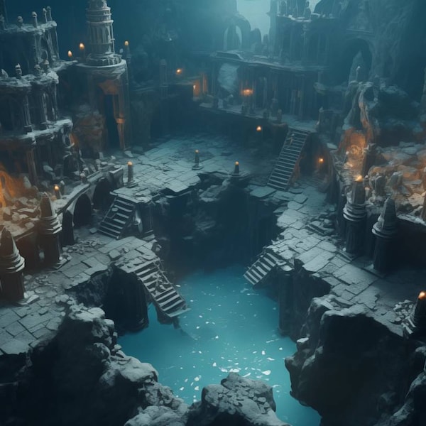 12 "black Ash Temple" Realistic Sci-fi Battle Maps in Stunning 4K ...