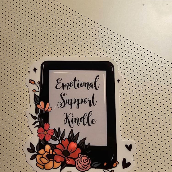 Emotional Support Kindle Sticker Bookish Sticker for Tablet - Etsy