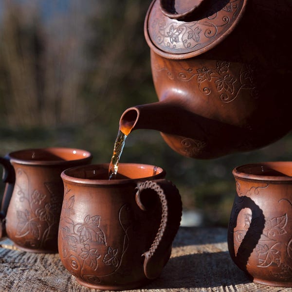 Handmade Ceramic Tea Set: Teapot With Infuser and Two Cups - Etsy