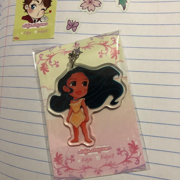 Keychains Disney Princesses Acrylic Charms Cute Gifts Heroines Ariel ...