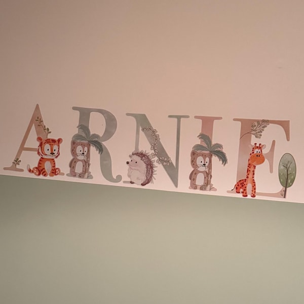 Safari Personalised Names Nursery Wall Stickers Decals - Etsy